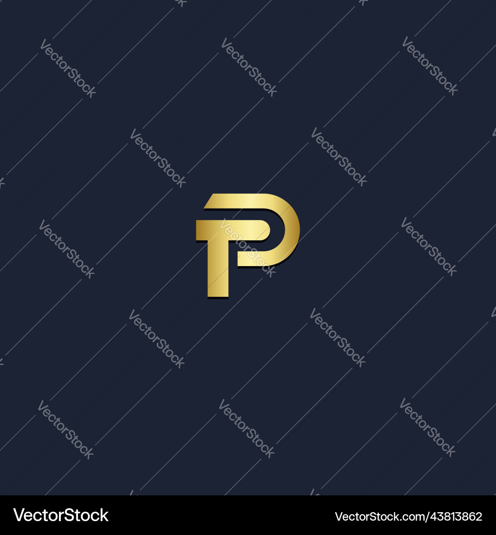 Tp monogram gold logo Royalty Free Vector Image