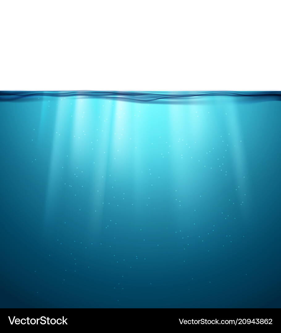 Underwater ocean surface blue water background Vector Image