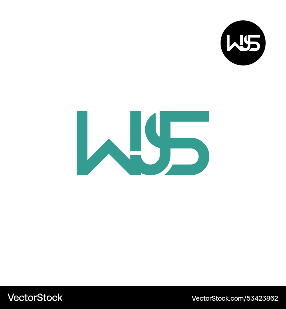 Wjs logo letter monogram design Royalty Free Vector Image