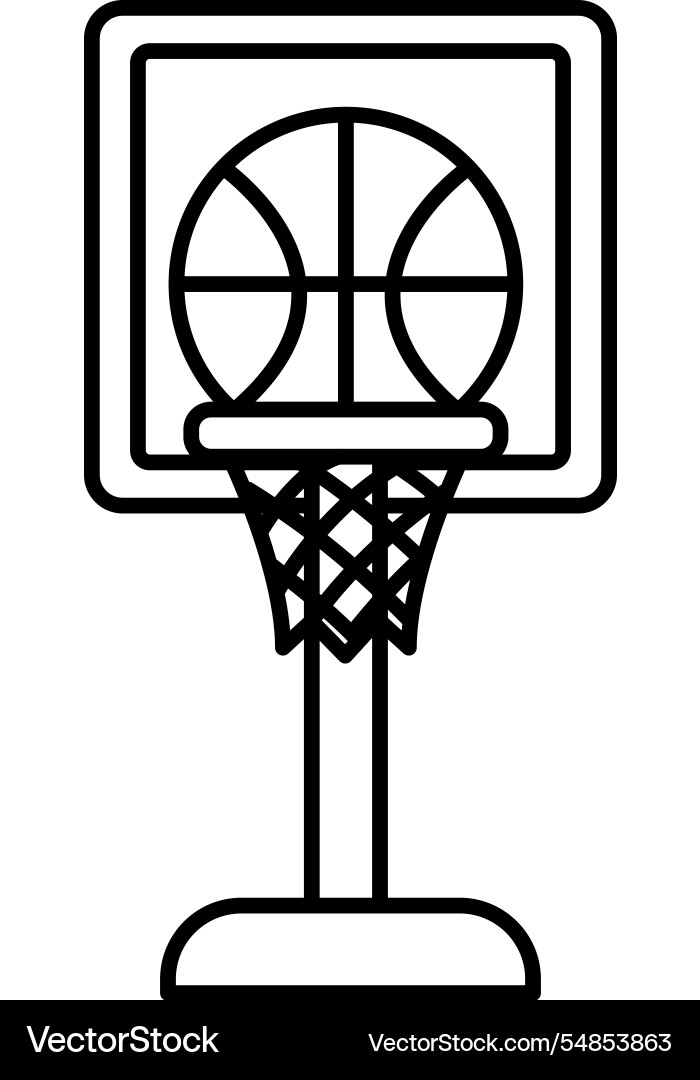 A basketball hoop with in the net Royalty Free Vector Image