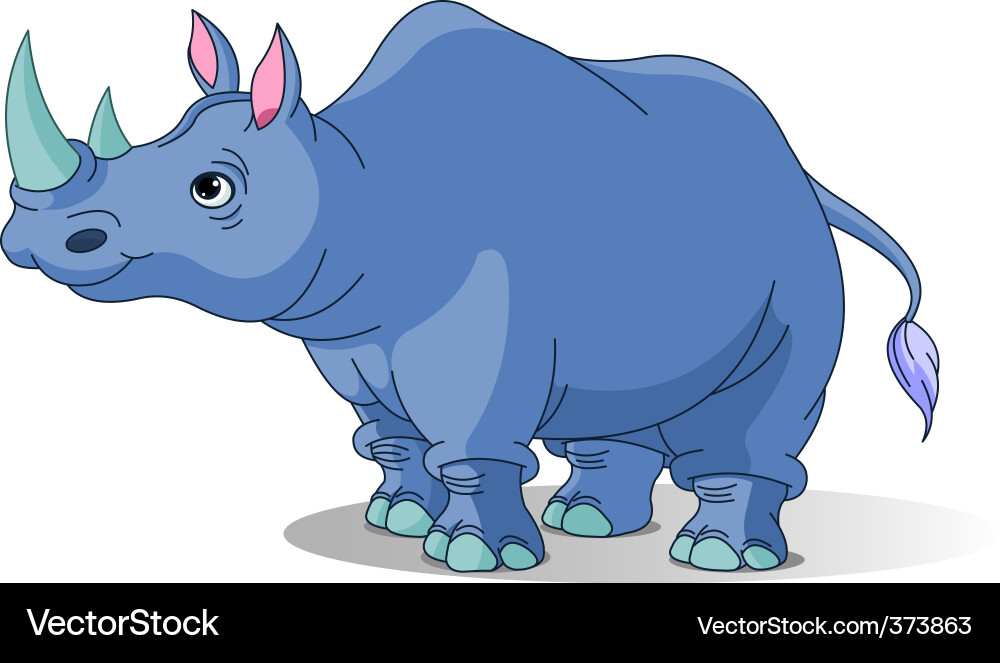 Cartoon Rhinoceros on White Background Royalty Free Vector