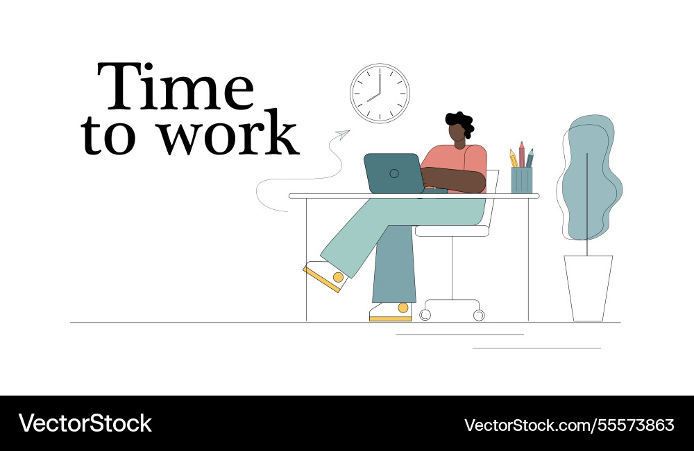 Concept time to work self-motivation Royalty Free Vector