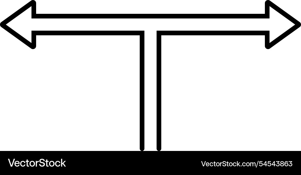 Dual arrow icon in outline style Royalty Free Vector Image