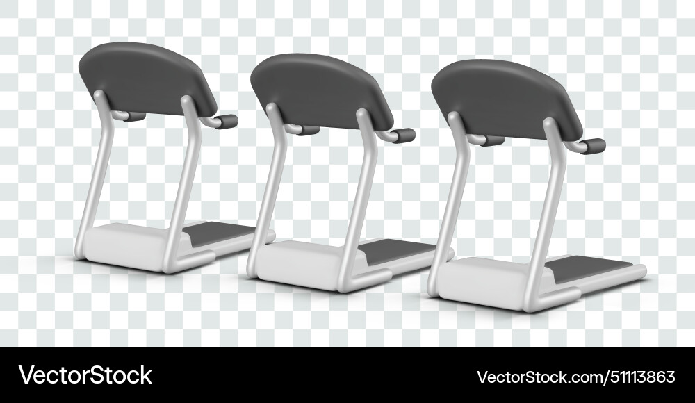 Empty treadmills arranged in row realistic sports Vector Image