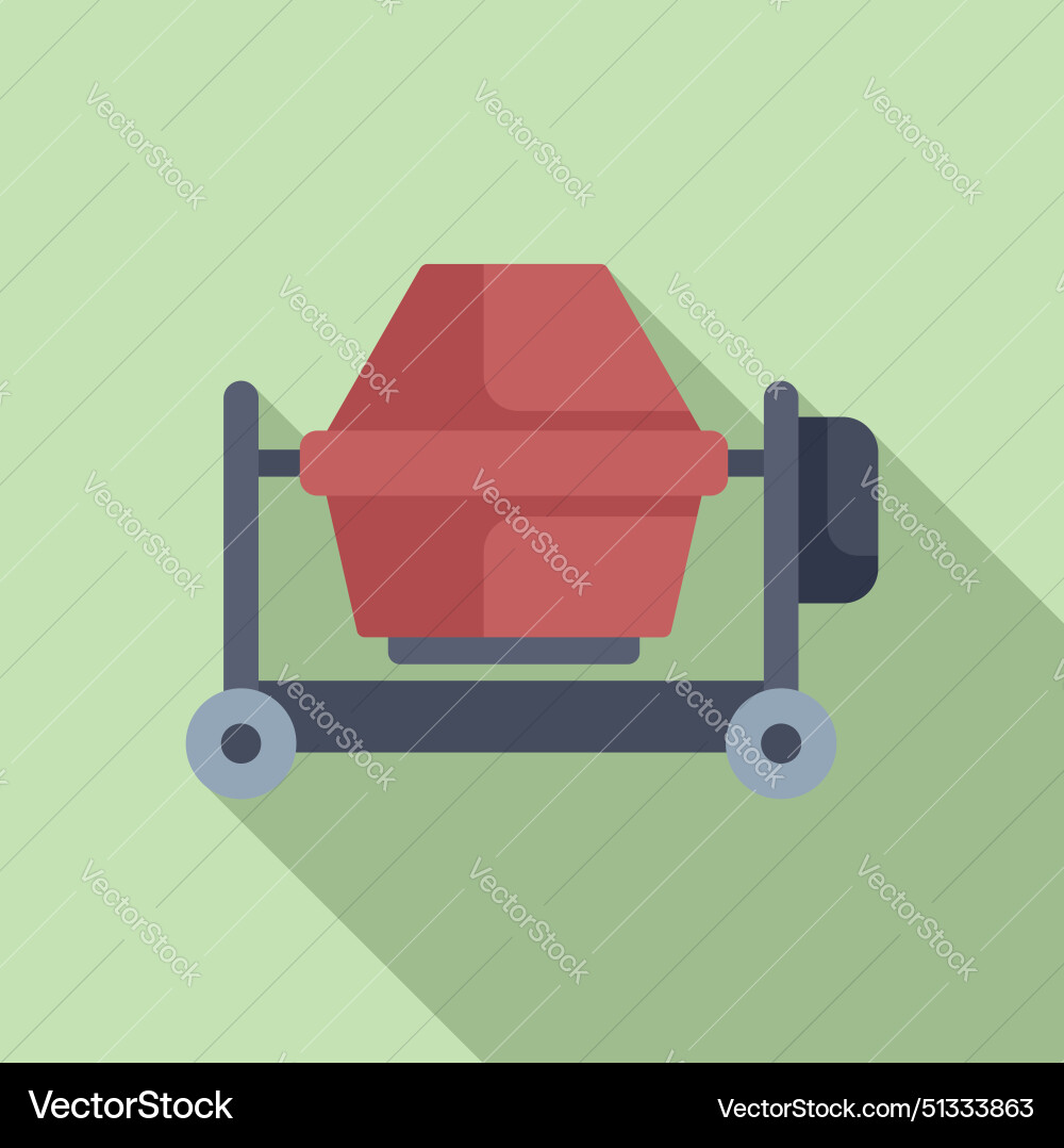 Flat design concrete mixer Royalty Free Vector Image