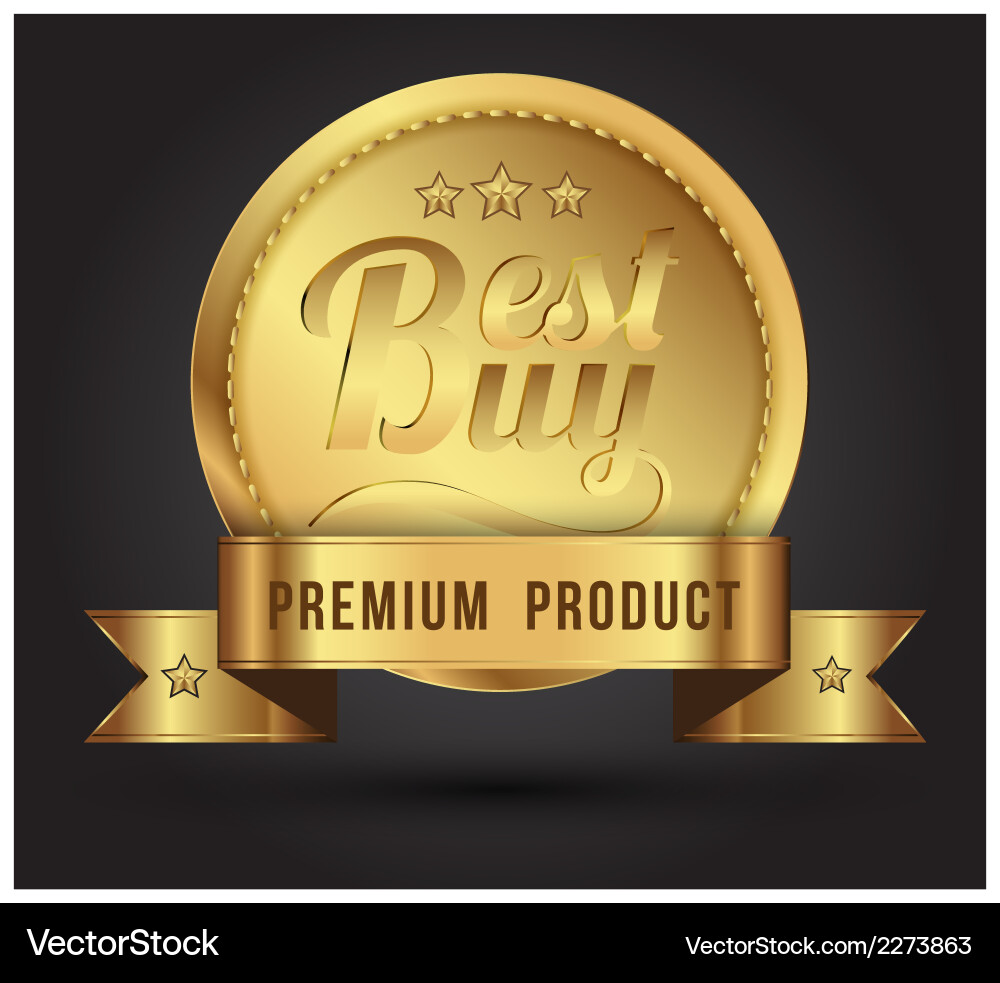 Gold badges Royalty Free Vector Image - VectorStock