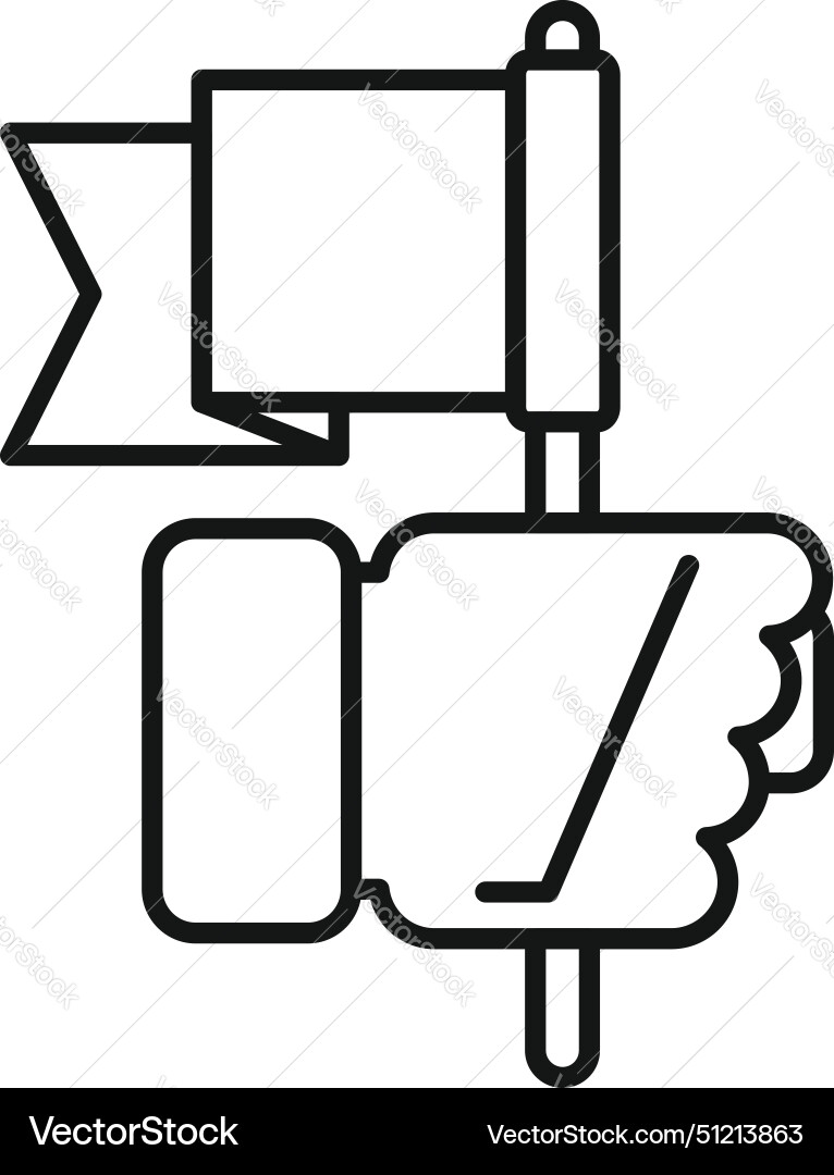 Leader handle flag icon outline career Royalty Free Vector