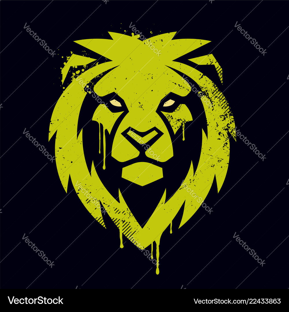 Lion Graffiti Art Head Royalty Free Vector Image