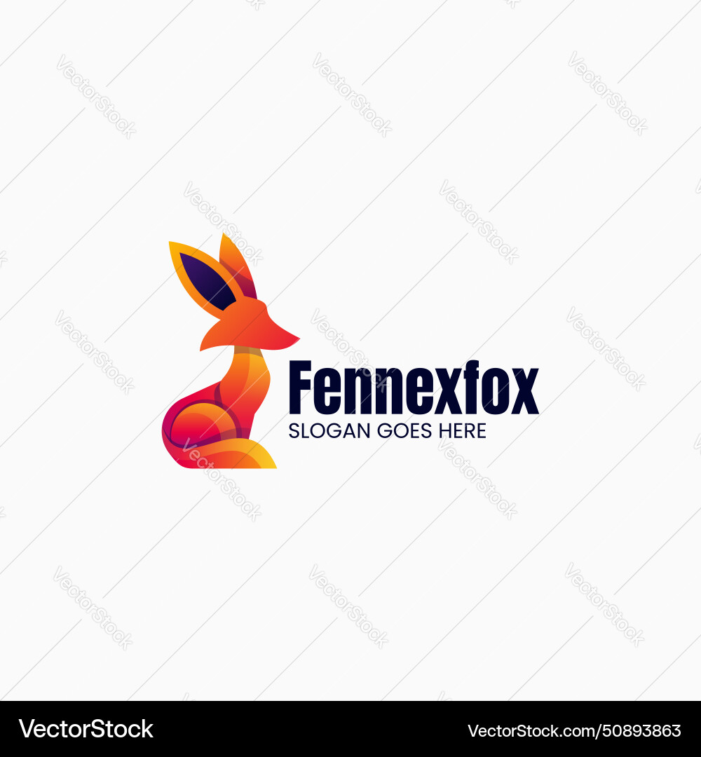 Logo fox gradient colorful style Royalty Free Vector Image