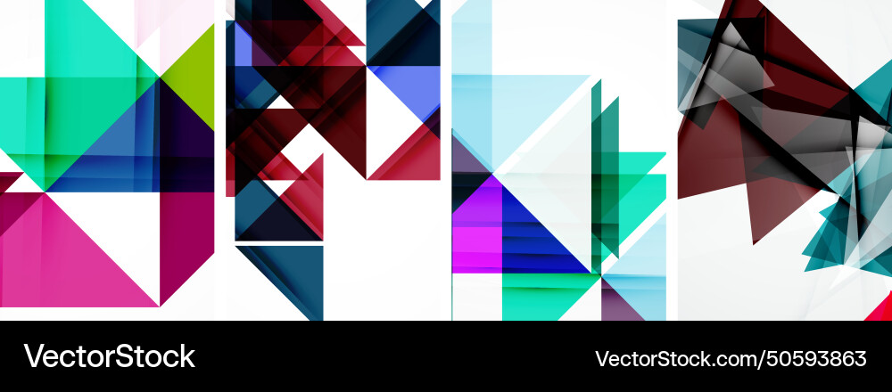 Set of abstract random triangle composition Vector Image