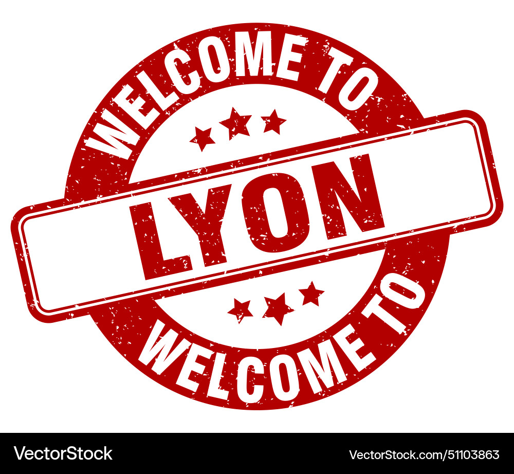 Welcome to lyon stamp round sign Royalty Free Vector Image