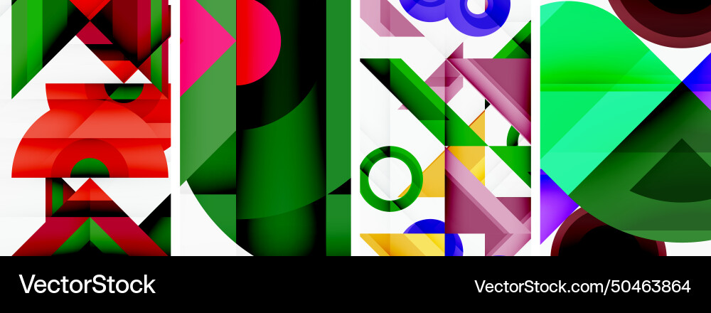Bright colorful geometric abstract poster Vector Image