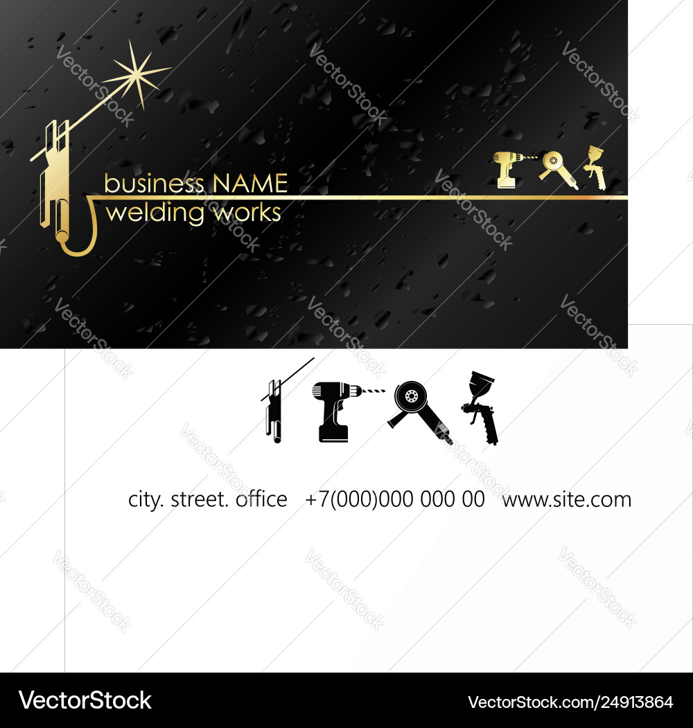Business card for welder Royalty Free Vector Image