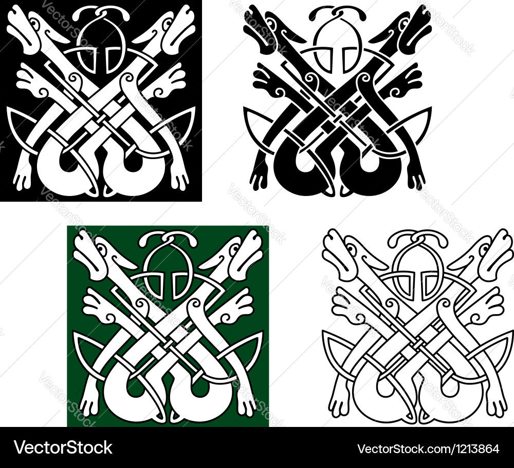 Celtic Wolf Knot Symbol Royalty Free Vector Image