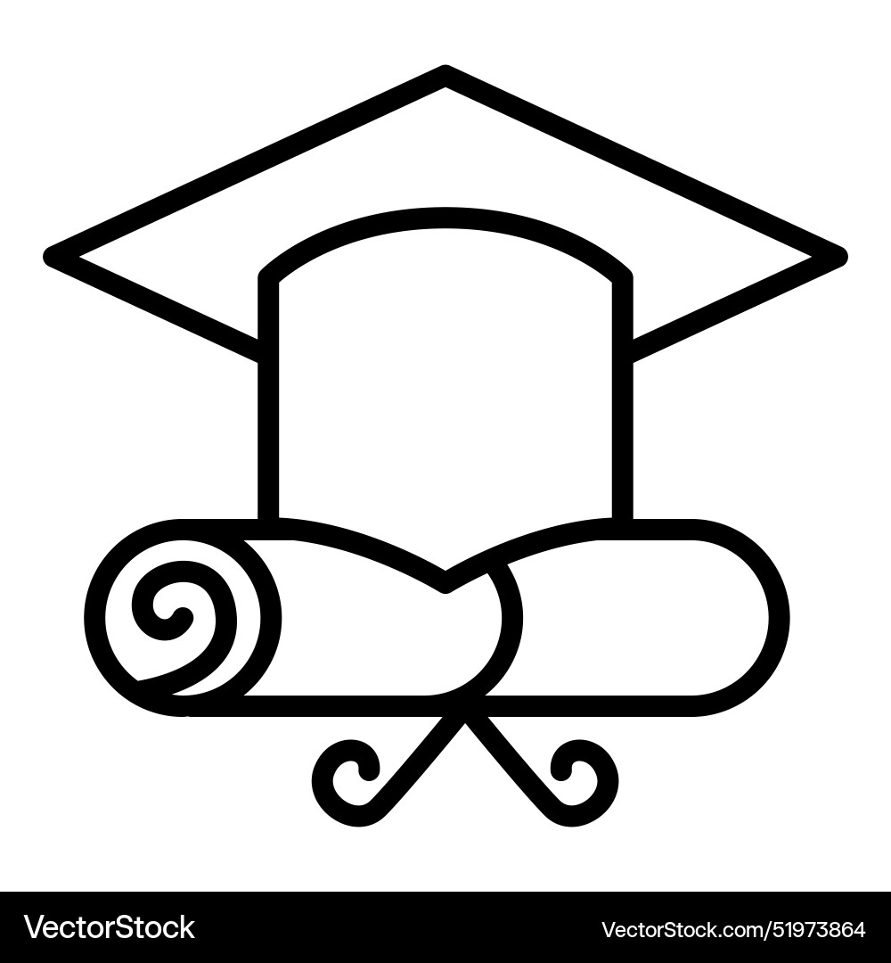 Certificate icon in thin line style graphic design