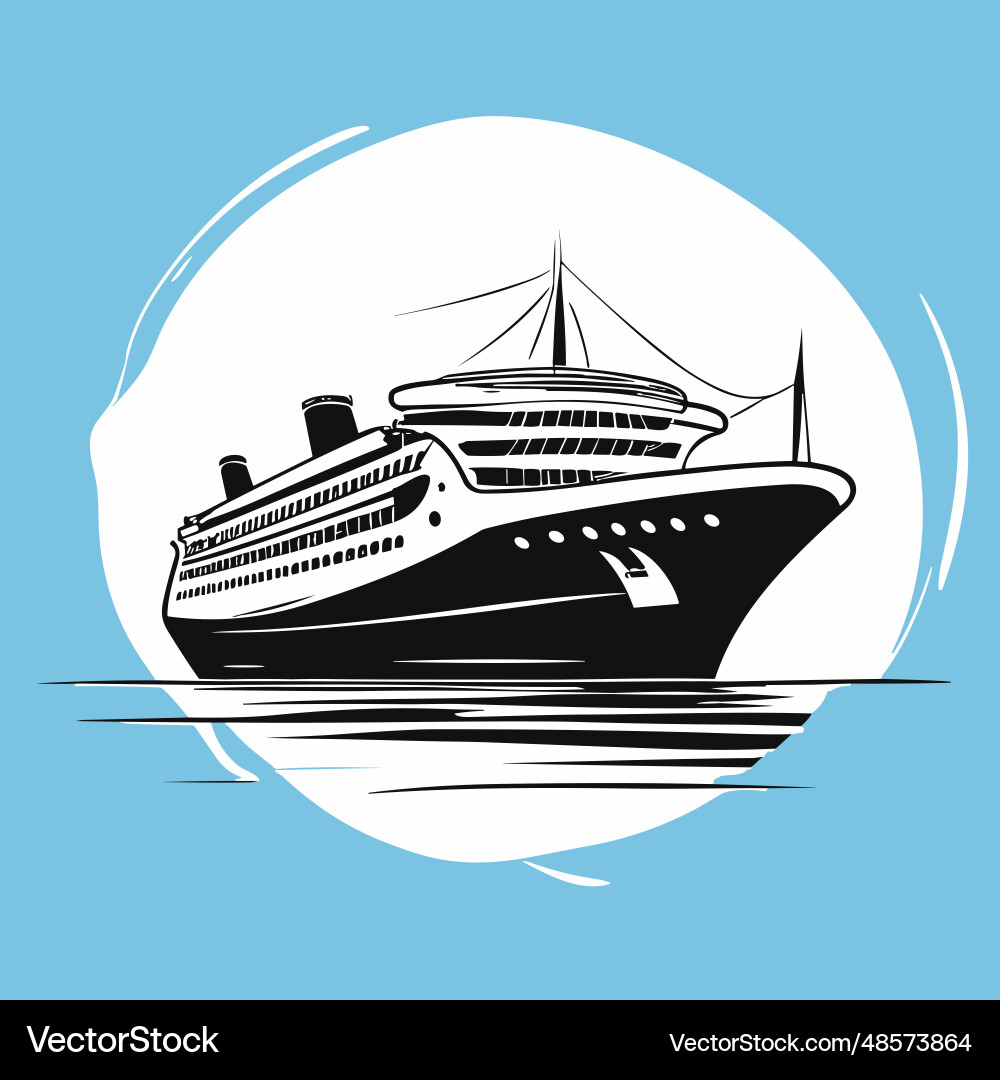 Cruise ship logo design ocean liner icon Vector Image