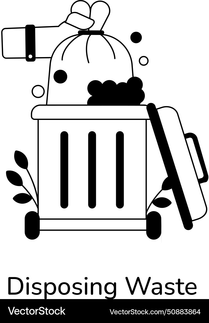 Disposing waste Royalty Free Vector Image - VectorStock