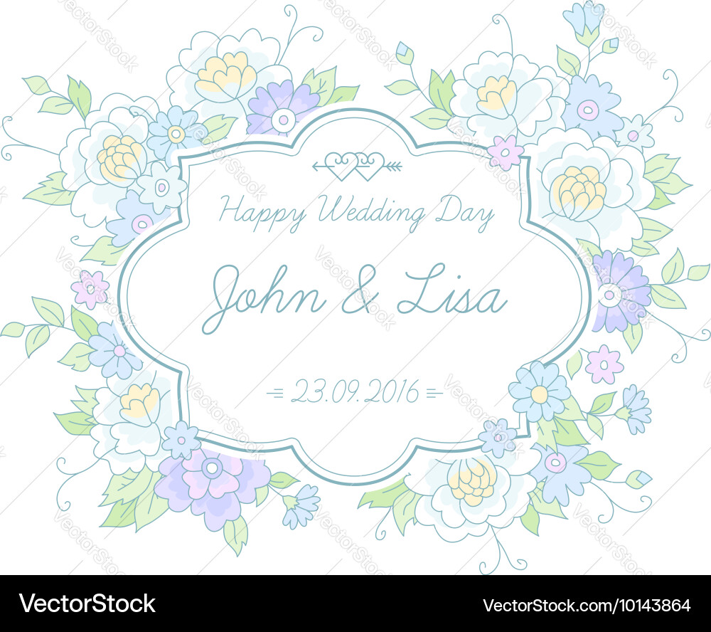 Floral wedding label Royalty Free Vector Image