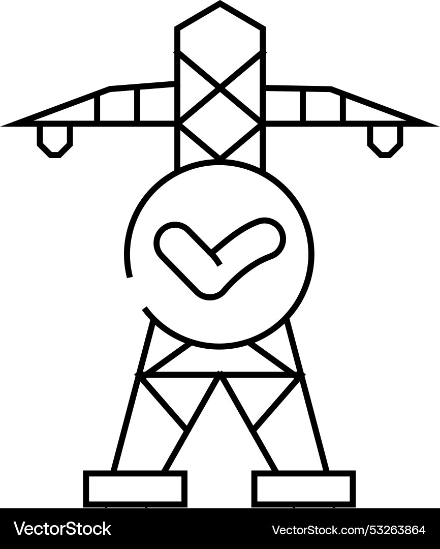 Grid reliability electric line icon Royalty Free Vector