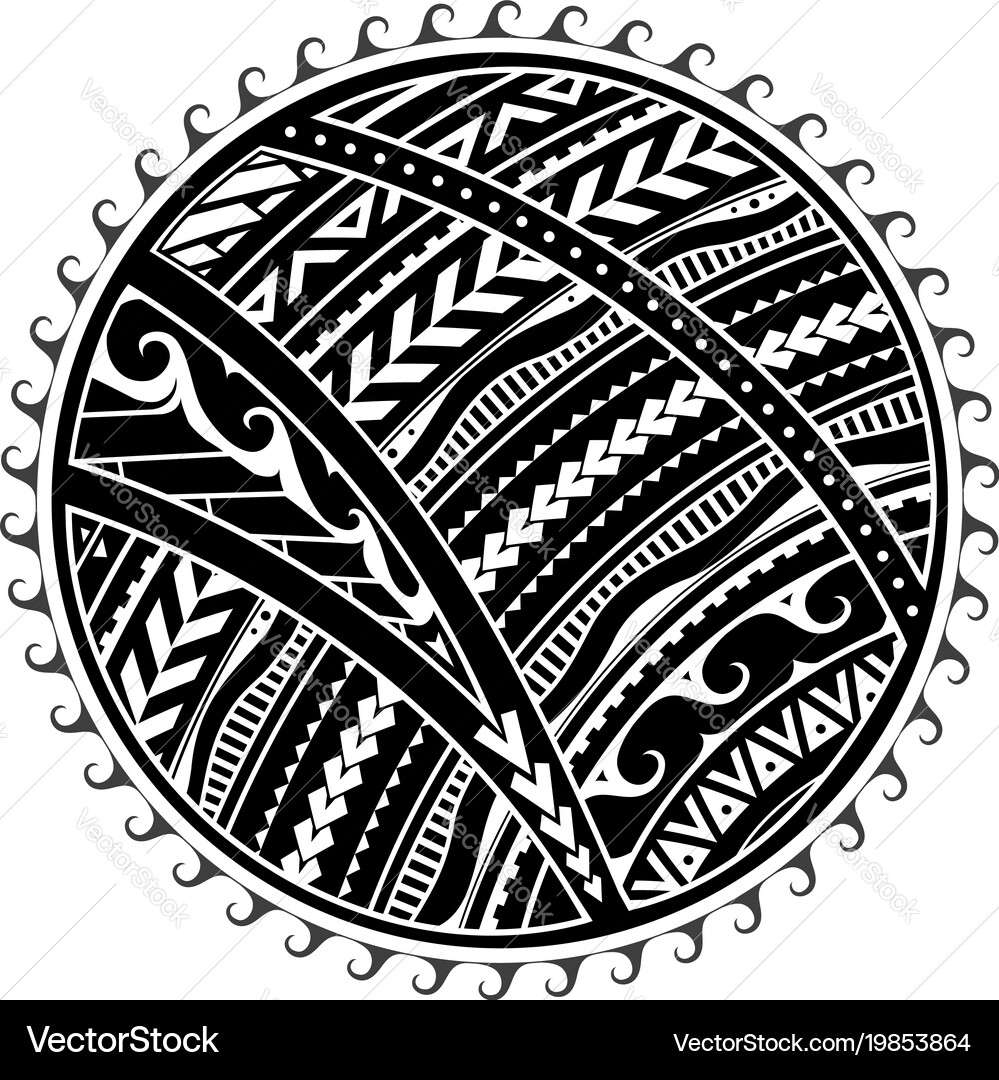 Maori Tribal Sun Tattoo Royalty Free Vector Image
