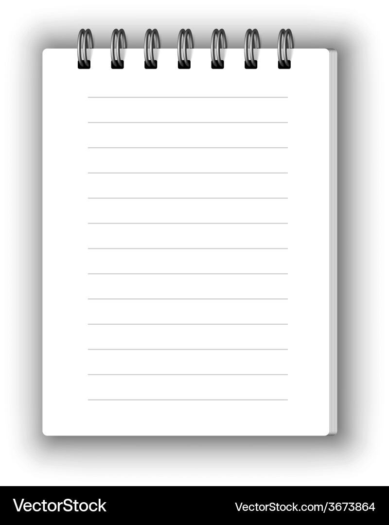 Spiral Lined Notebook Royalty Free Vector Image