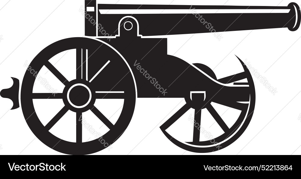 Tactical warfare black cannon iconic design Vector Image