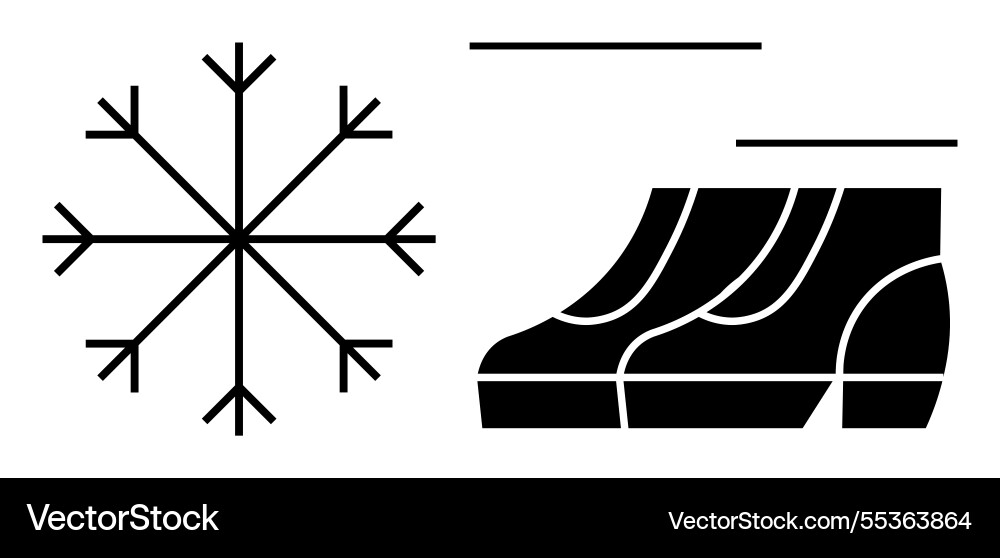 Winter gear essentials snowflake and boots Vector Image