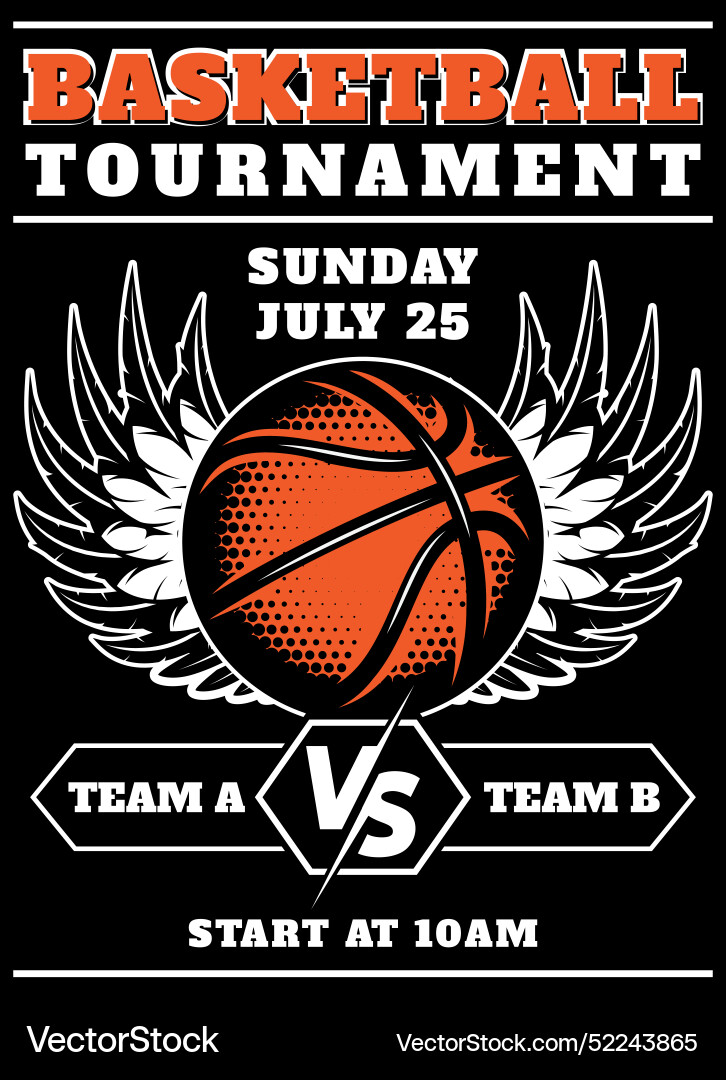 Basketball Match Poster - Sport Event Royalty Free Vector