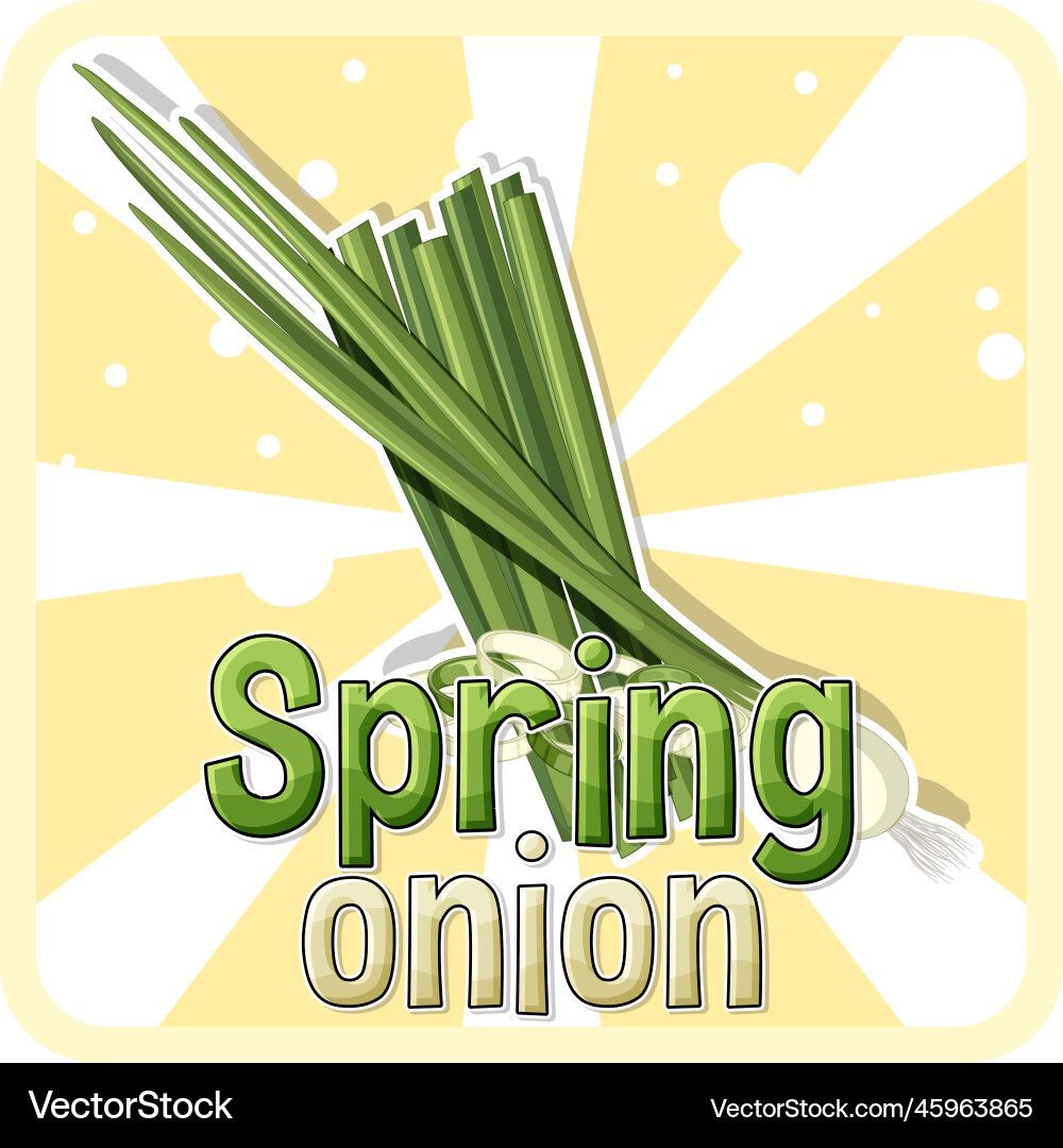 Cartoon spring onion with background Royalty Free Vector