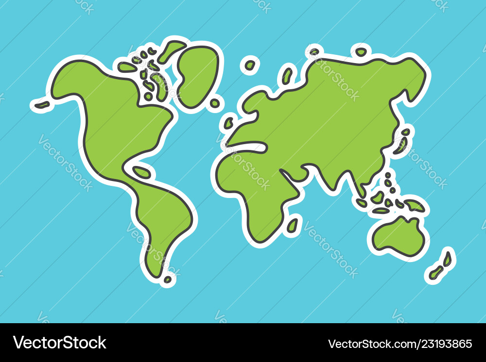Doodle style world map look like children craft Vector Image