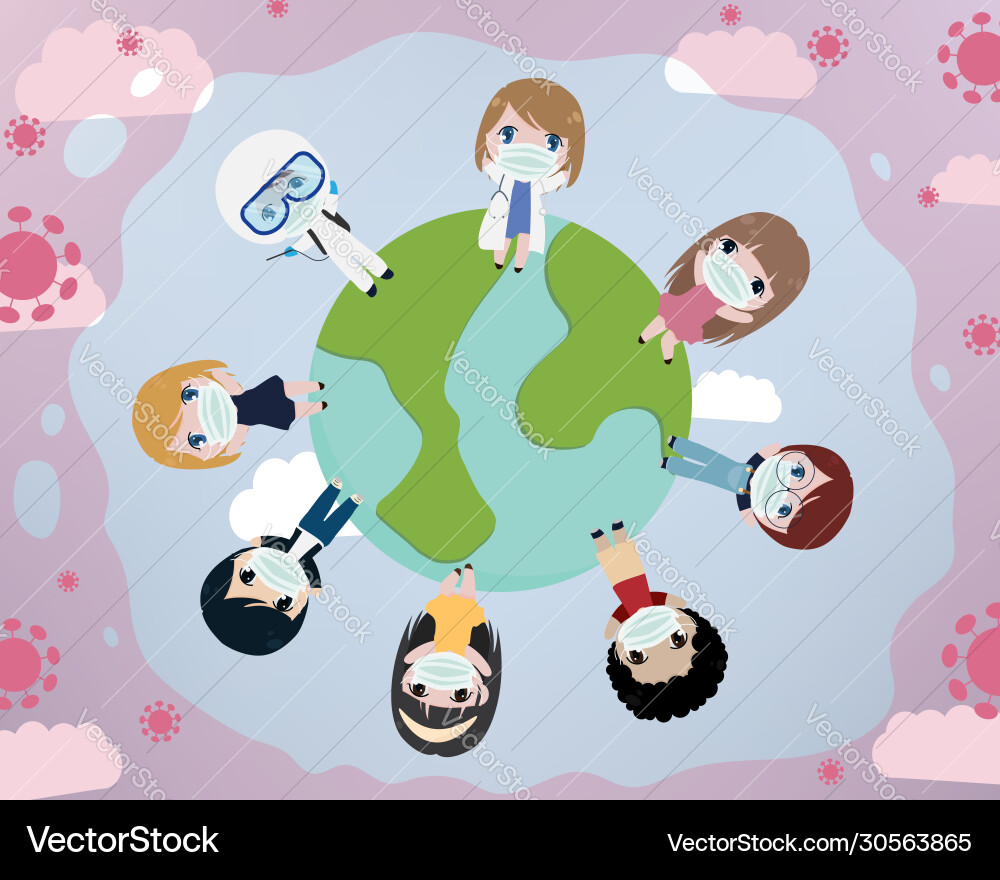 Global Unity Against Coronavirus Royalty Free Vector Image