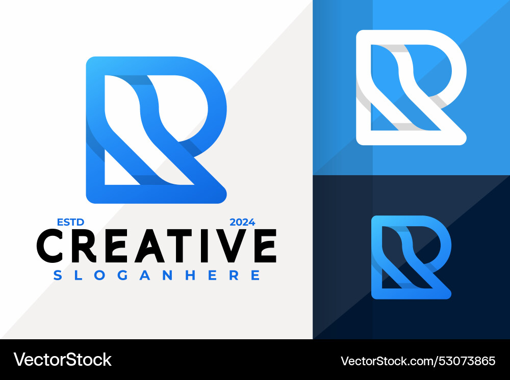 Letter r creative logo icon design Royalty Free Vector Image