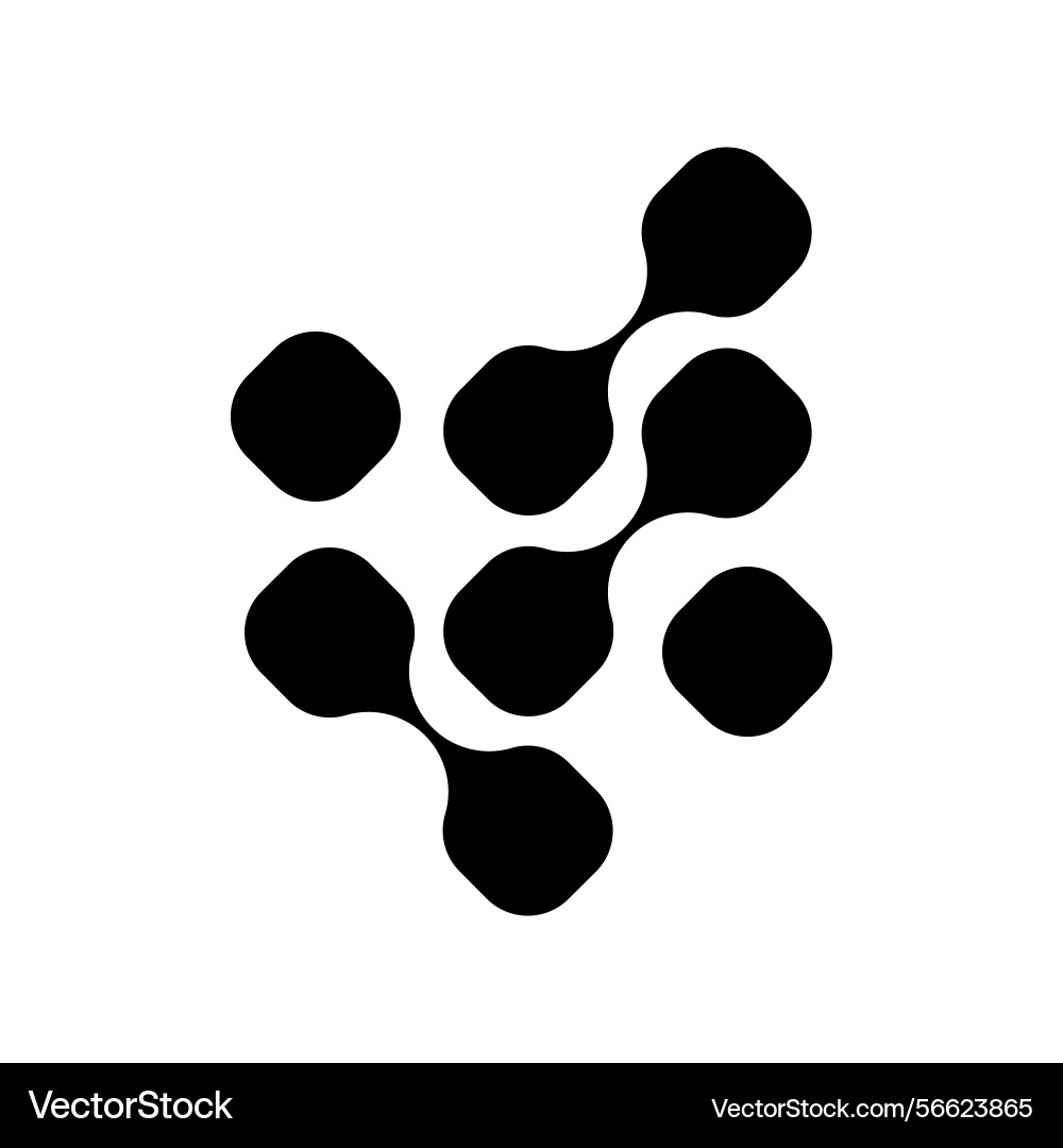 Minimal molecular logo abstract dot cluster symbol