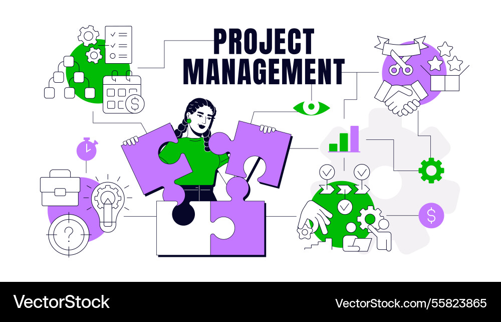 Project management concept Royalty Free Vector Image