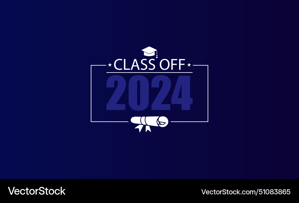 Text design to congratulate the class of 2024 Vector Image