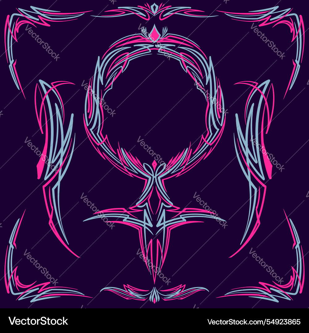 Vintage Pinstripe Motorcycle Art Royalty Free Vector Image
