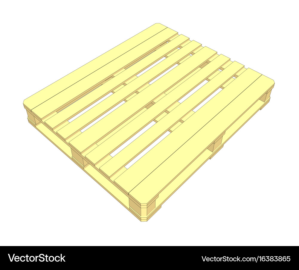 Wooden pallet isolated on white Royalty Free Vector Image