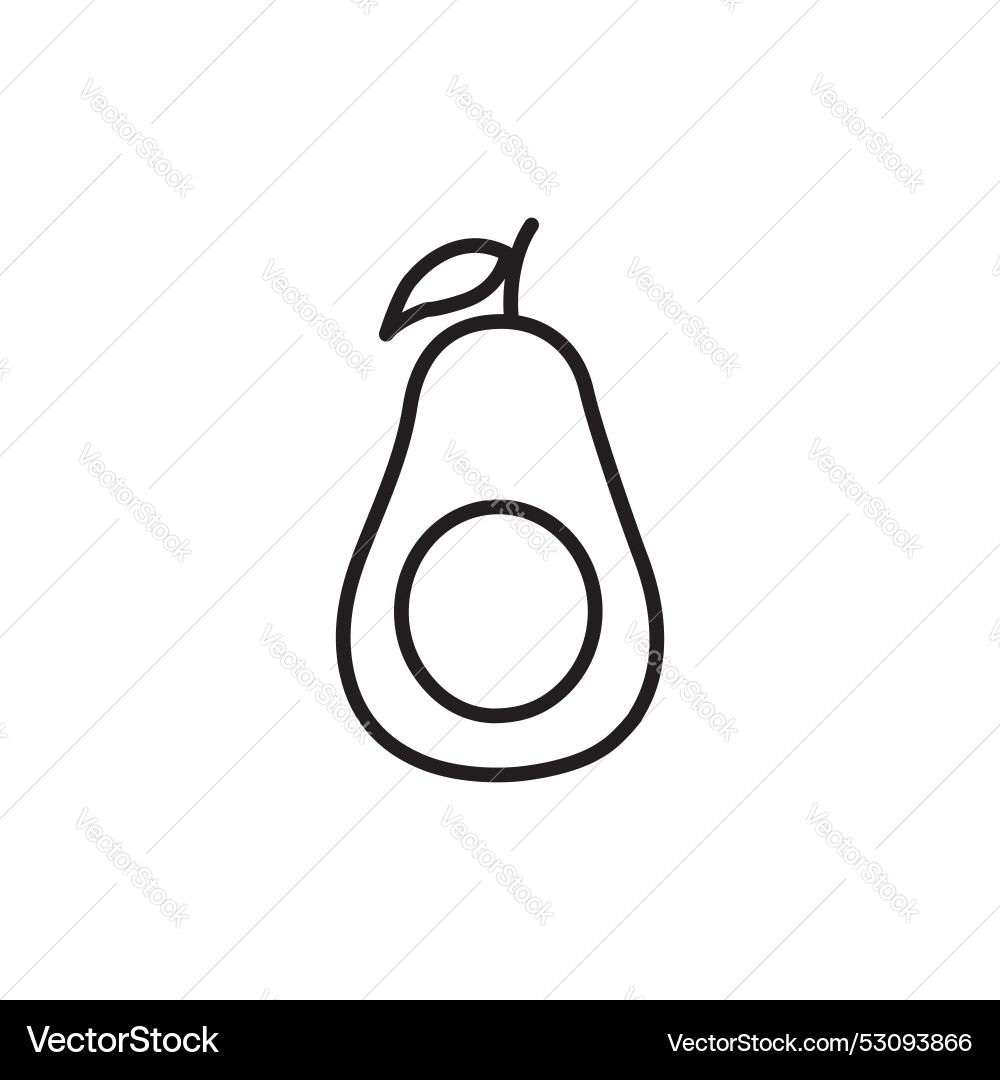 Avocado icon isolated on white background Vector Image
