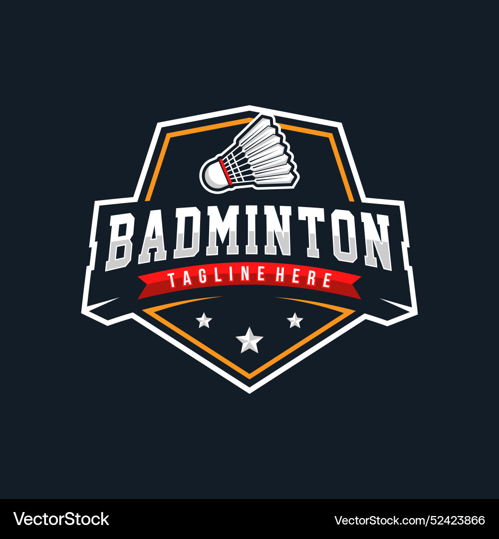 Badminton logo sport design template Royalty Free Vector