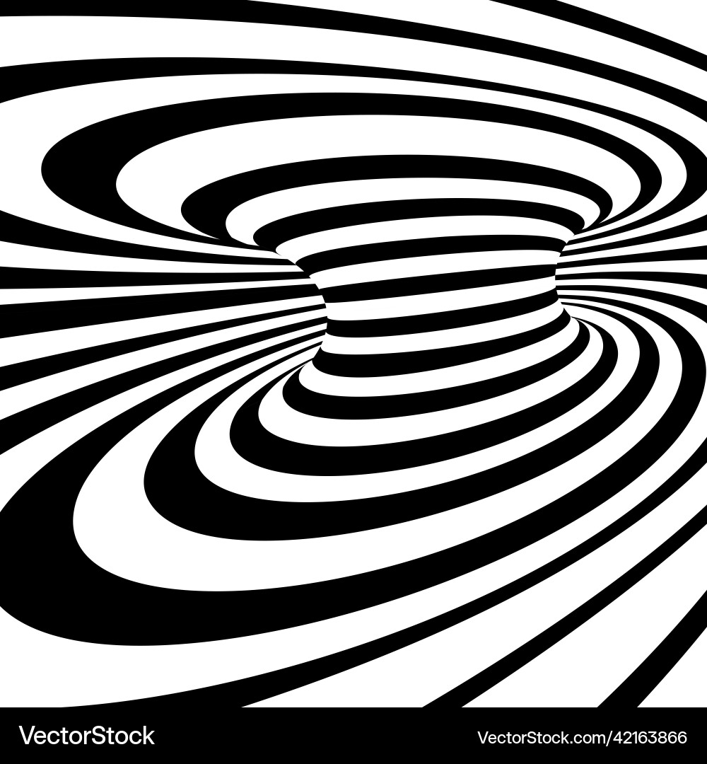 Black Lines Circle Perspective Royalty Free Vector Image