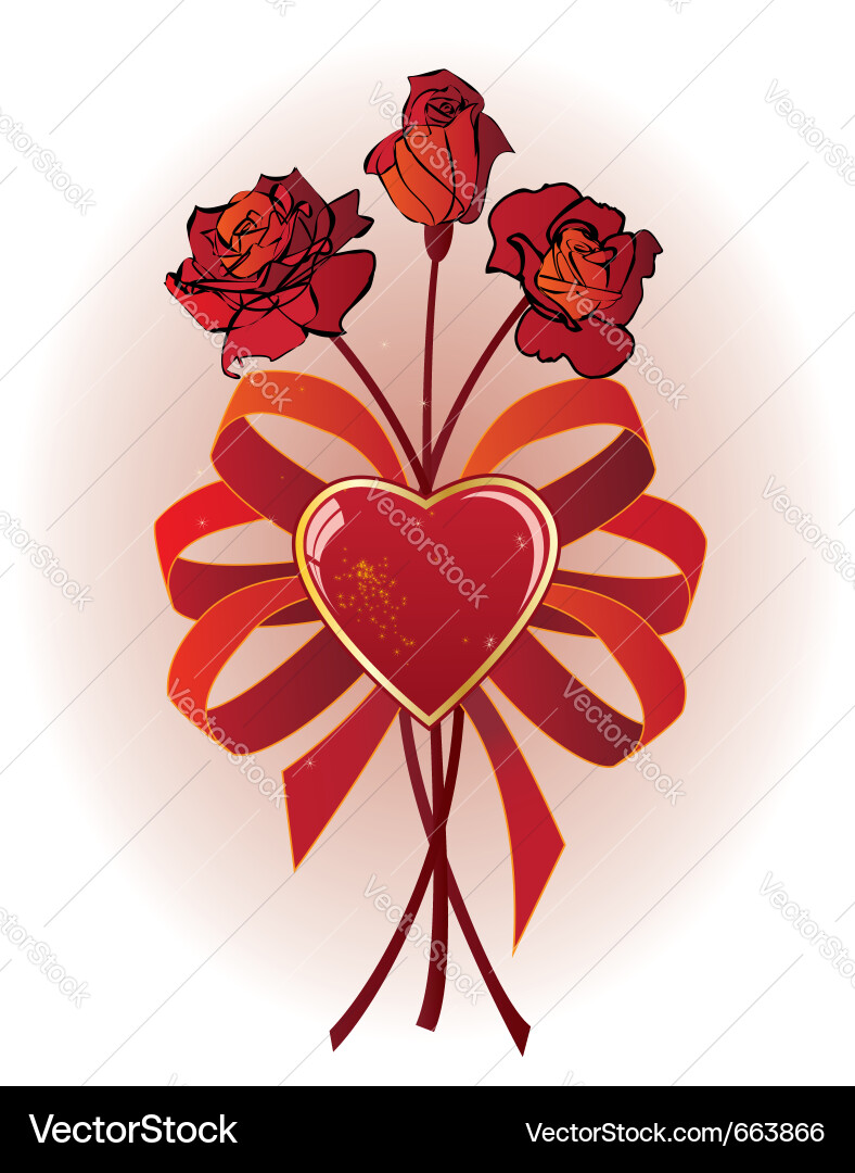Bunch of roses Royalty Free Vector Image - VectorStock