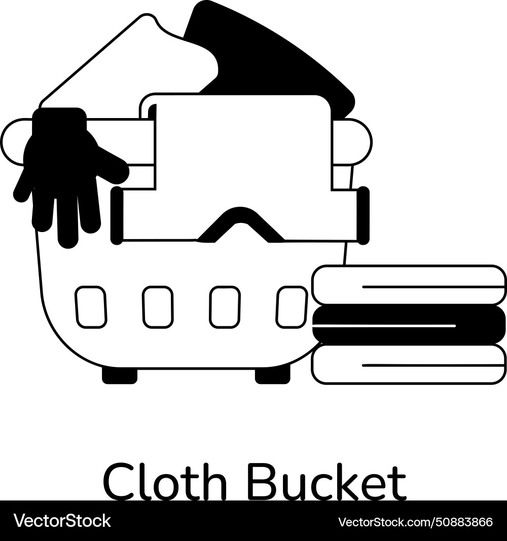 Cloth bucket Royalty Free Vector Image - VectorStock