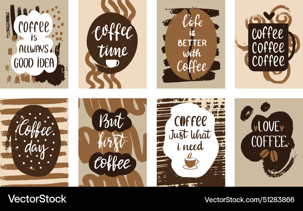 Coffee cards design creative posters or banners Vector Image