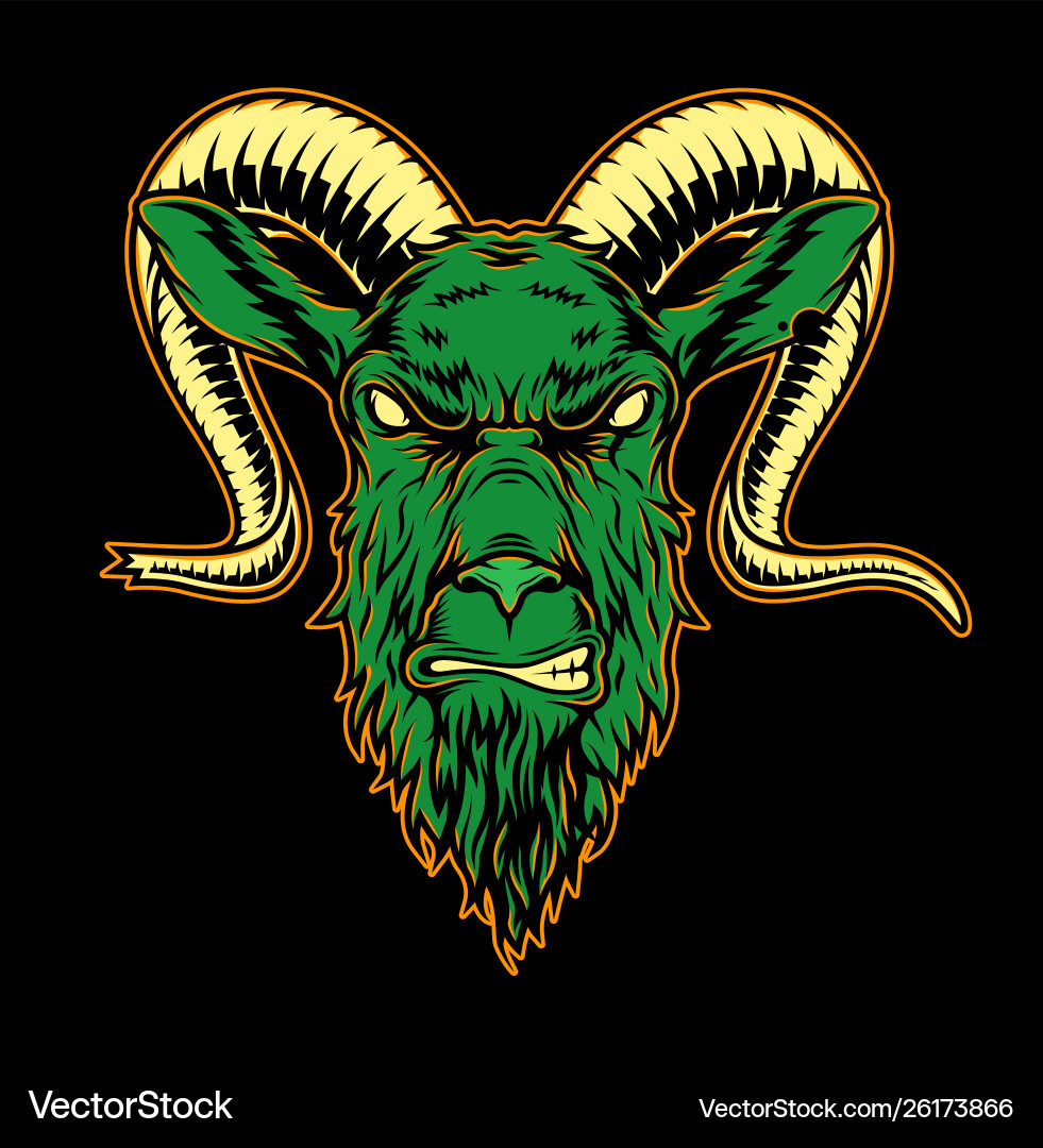 Colorful angry goat head template Royalty Free Vector Image