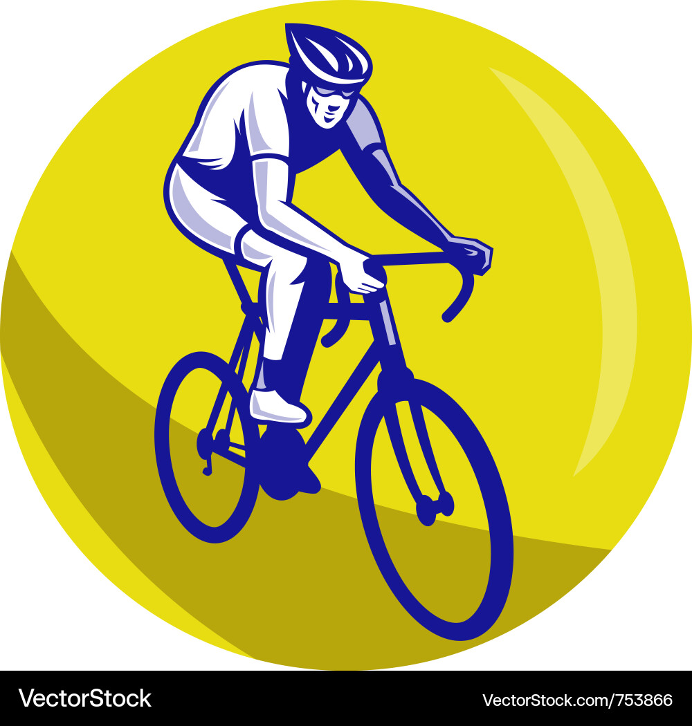 Cyclist riding racing bike Royalty Free Vector Image