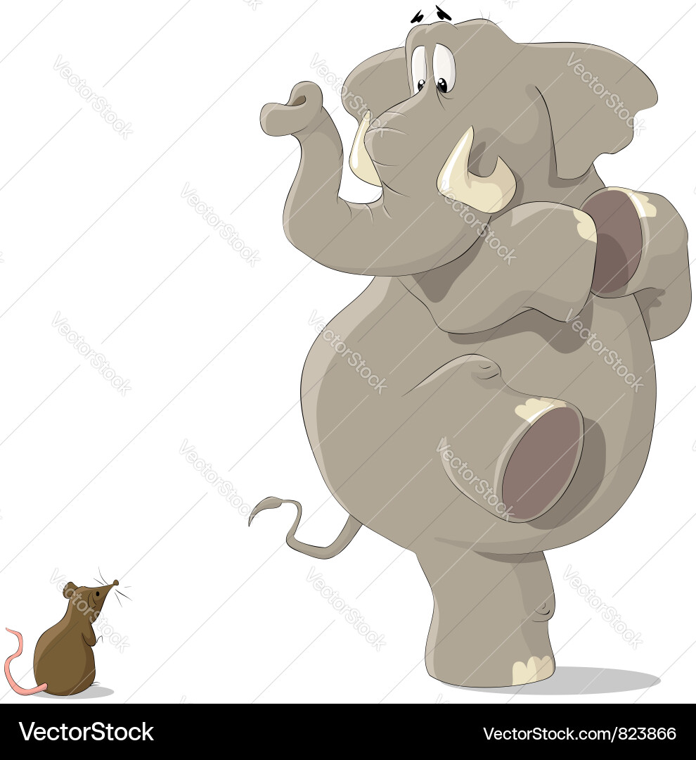 Elephant and mouse Royalty Free Vector Image - VectorStock