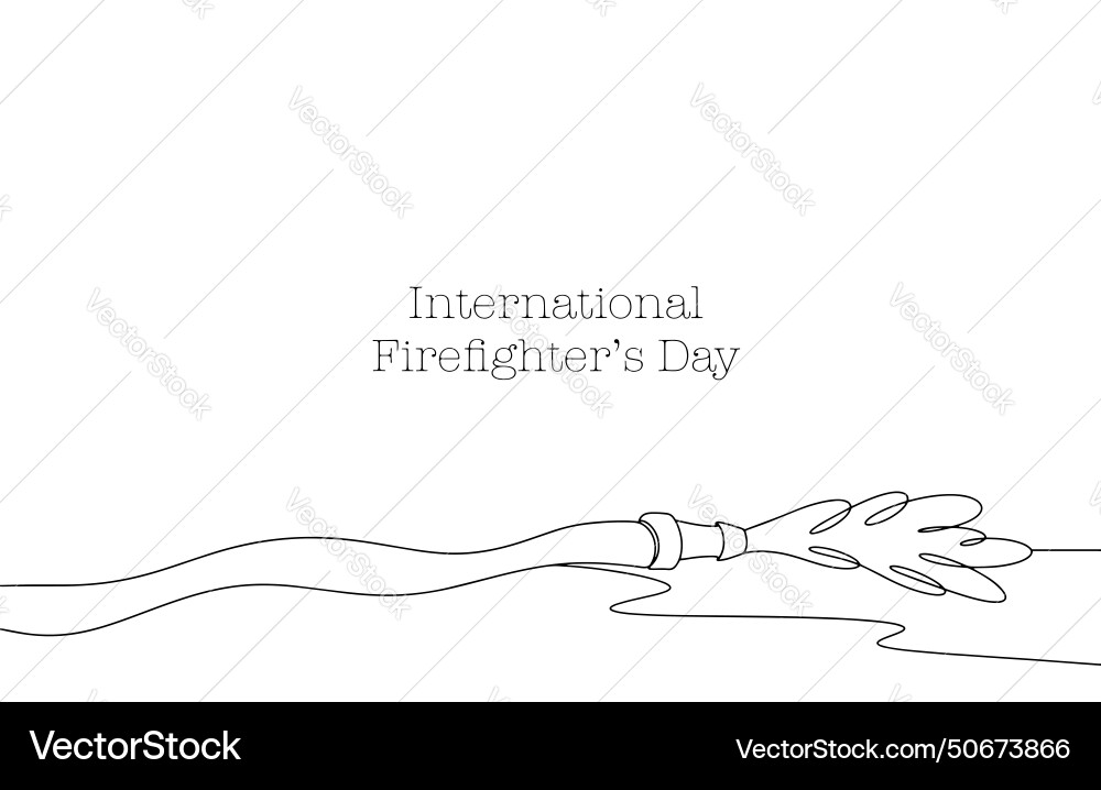 Firehose water one line Royalty Free Vector Image