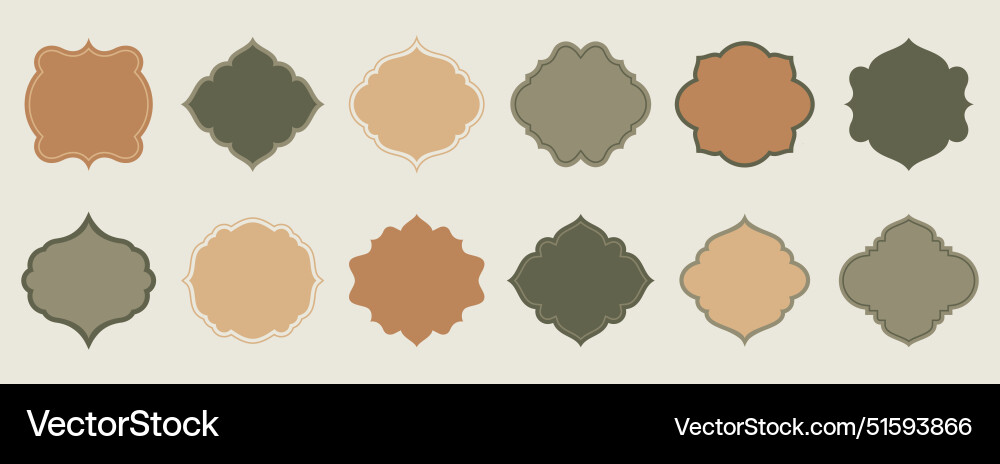 Islamic windows muslim architecture frames Vector Image