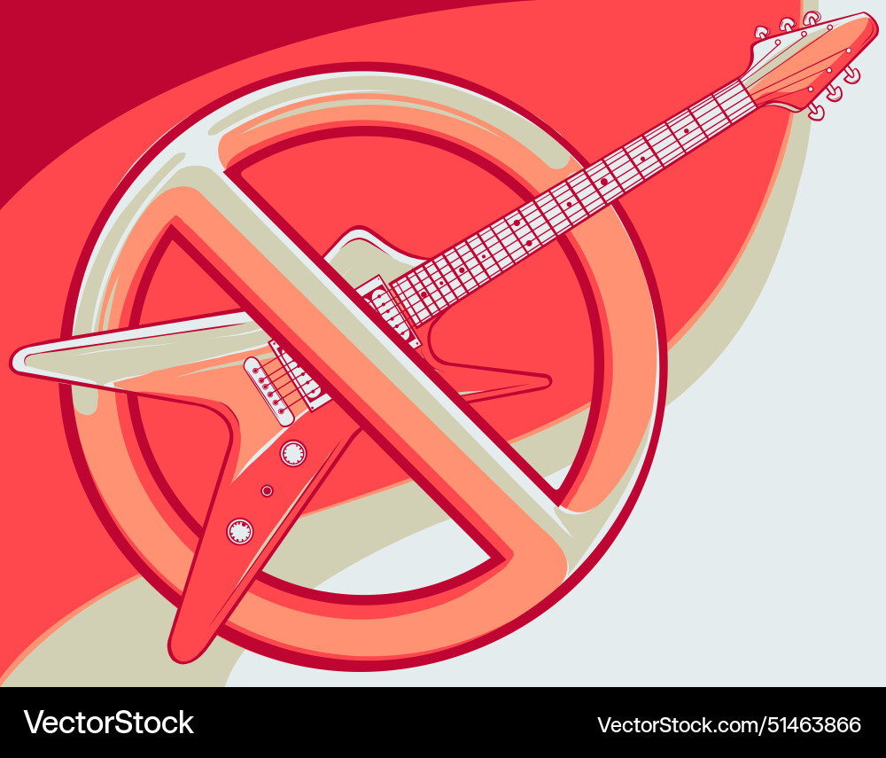 No electric guitar sign on white background Vector Image