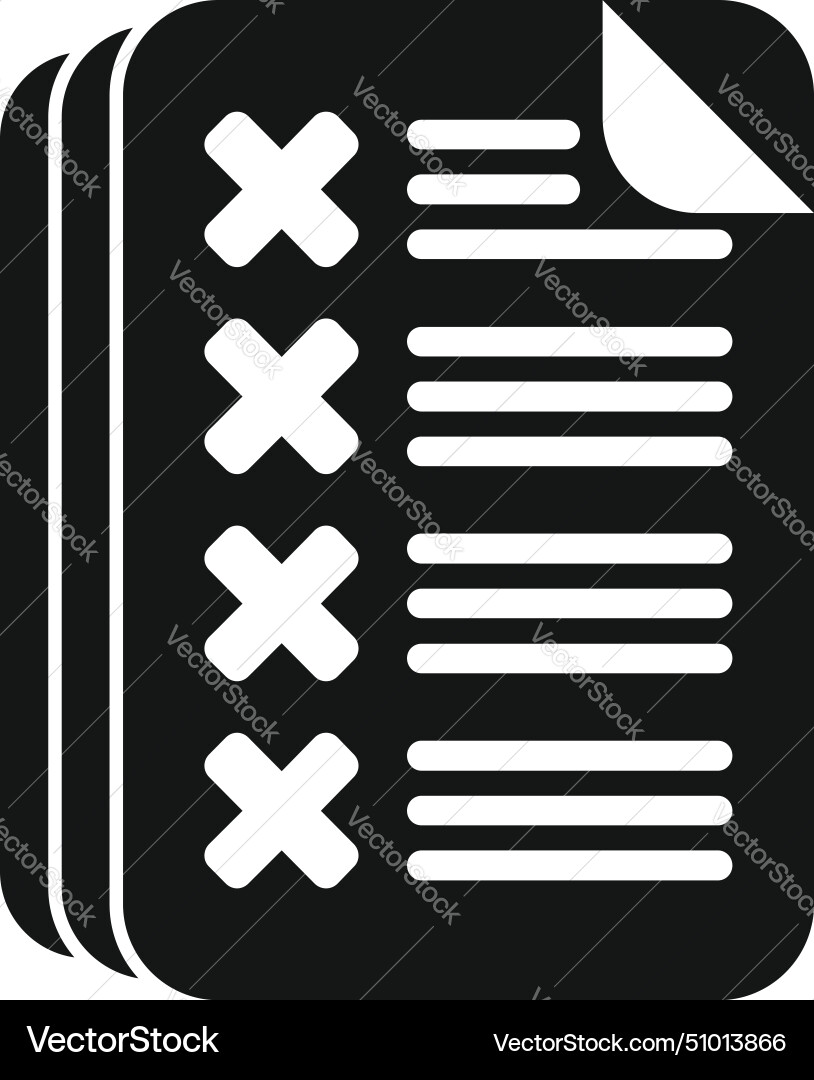 Paper rejected disclaimer points icon simple Vector Image